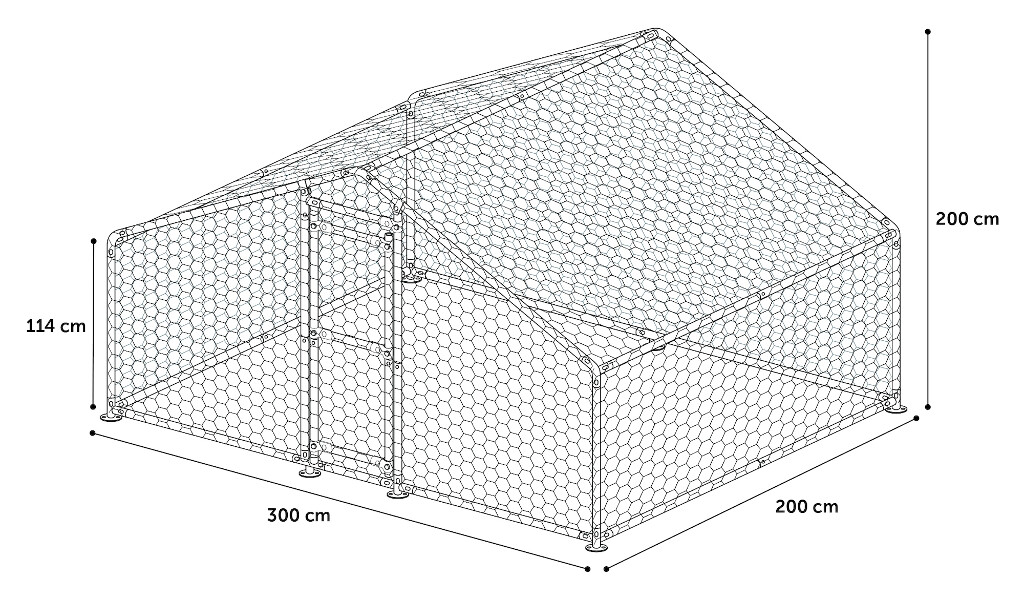Kippenren Doerak 2x3x2m
